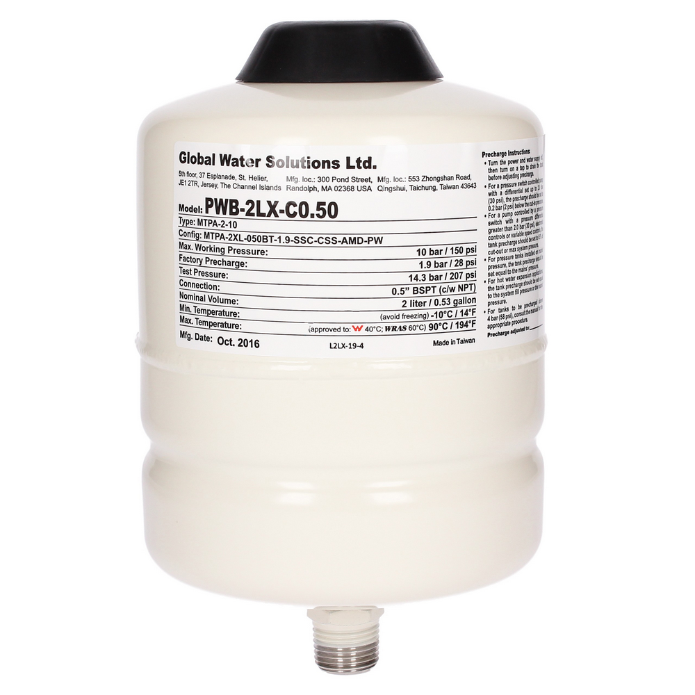 Global Water PWB-2LX 2 Litre metal genleşme tankı