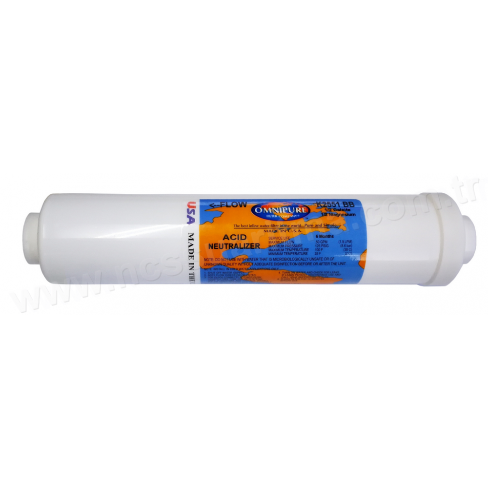 10 İnline Omnipure USA K2551 BB Kalsit / Corosex pH Filtresi