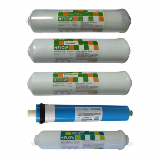 Purefer 11 İnç inline NSF Onaylı 5li RO filtre takımı