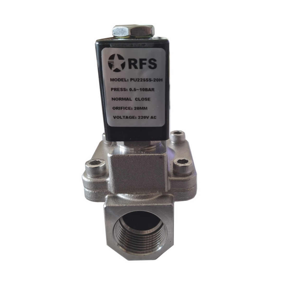 220 Volt AC RFS PU225SS-20H paslanmaz çelik solenoid vana