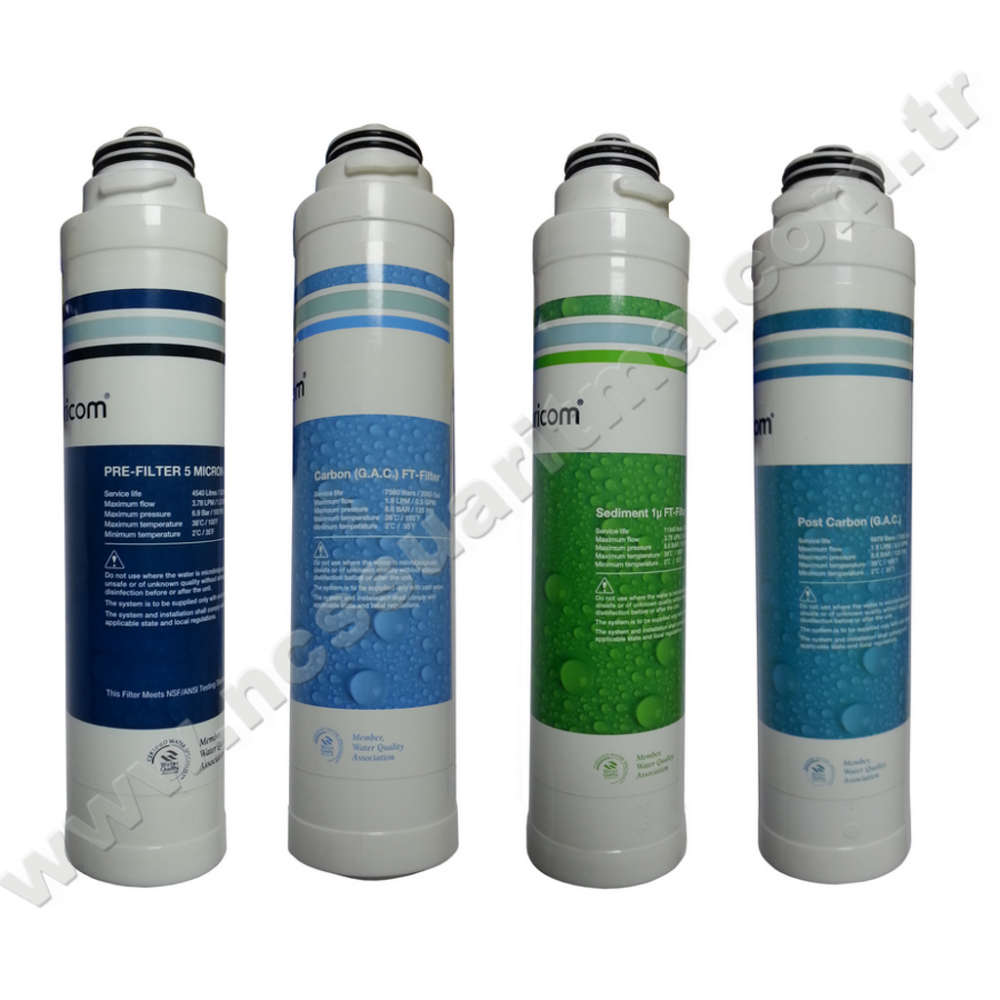 Waterlife RO Su arıtma cihazları için uyumlu 4lü filtre seti ( ft-84 1 ...